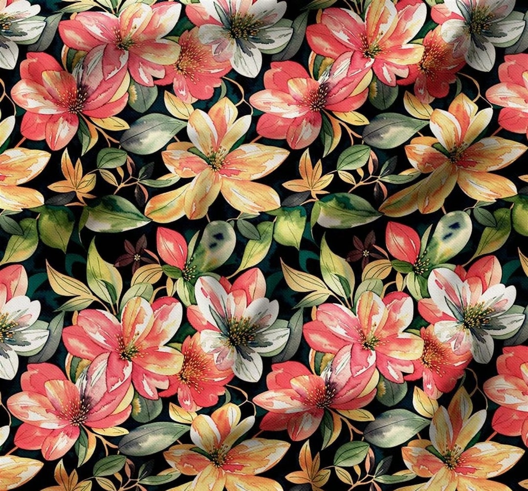 Autumn-inspired Floral Fabric by the Yard Clearance - Vibrant Fall ...