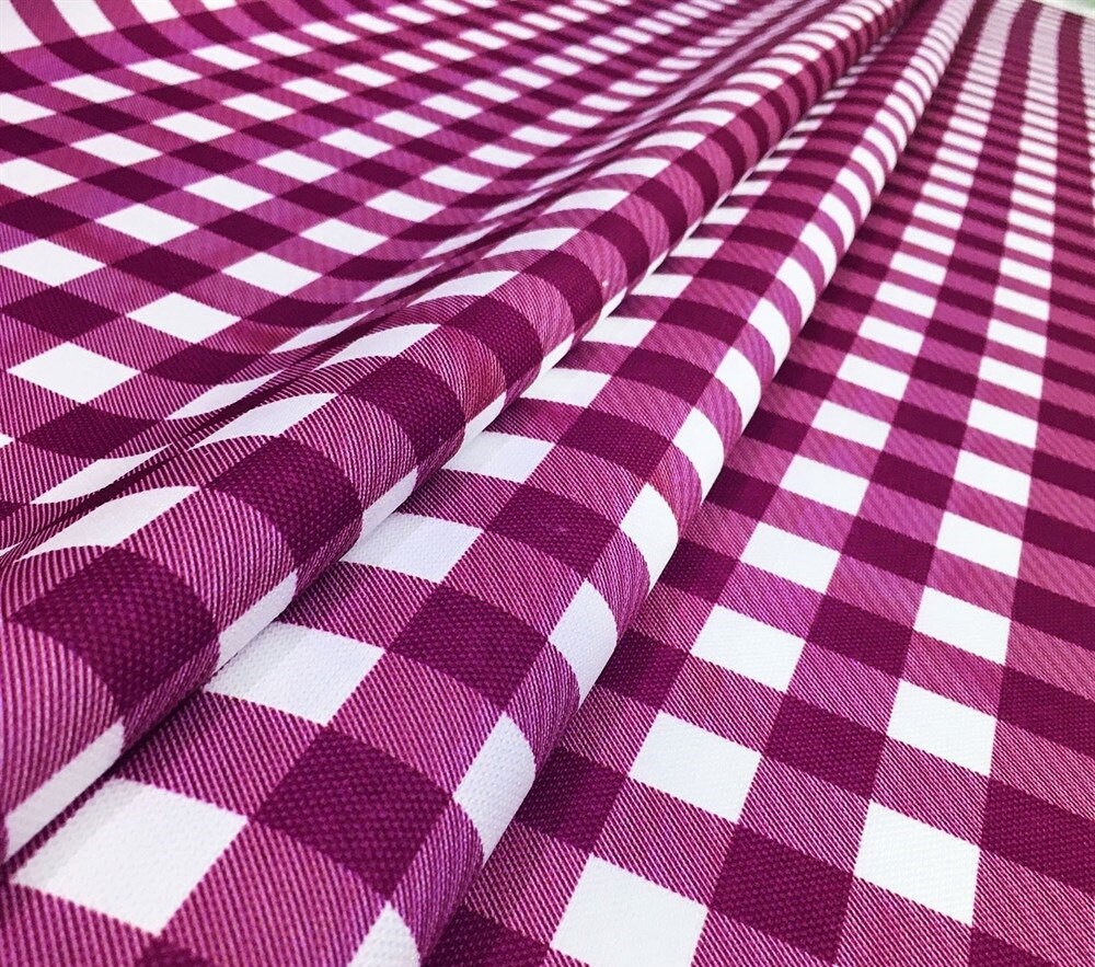 Purple White Gingham Upholstery Fabric by the Yard Gingham - Etsy