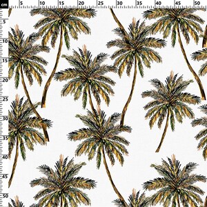 Hawaiian Fabric, Vintage Tropical Palm Trees Fabric, Designer Fabric by ...