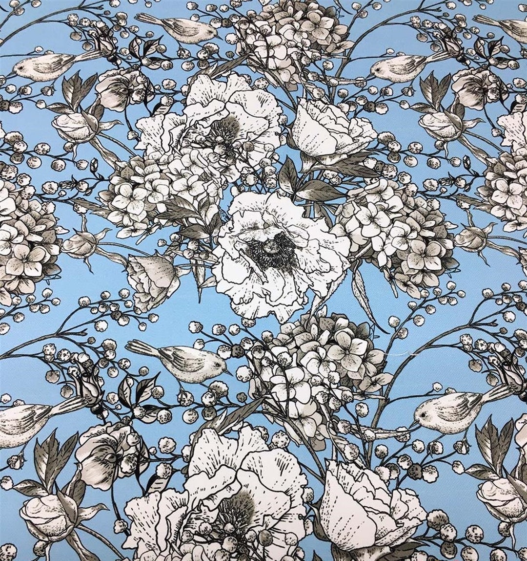 William Morris Chinoiserie Bird Floral Upholstery Fabric, Bluebird of ...