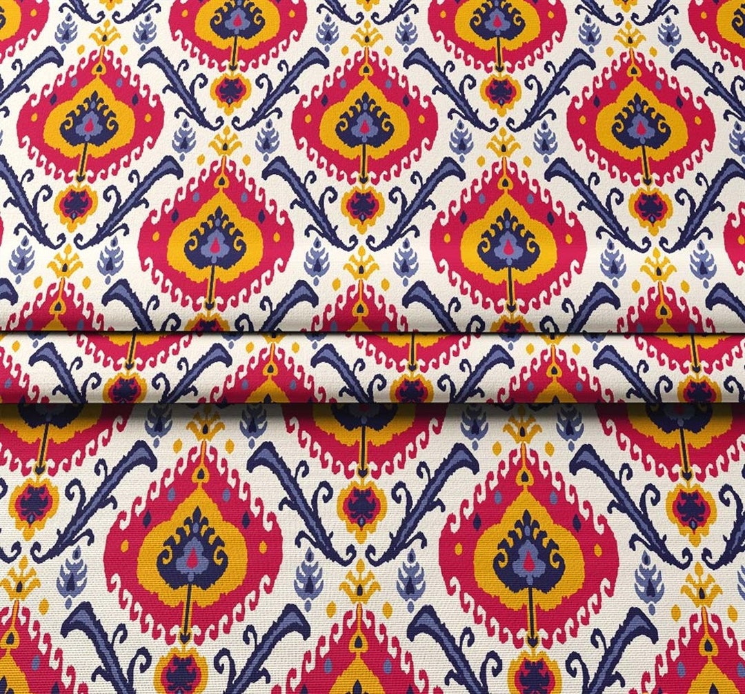 Red Ikat Fabric by the Yard Southwest Bohemian Style Ikat - Etsy