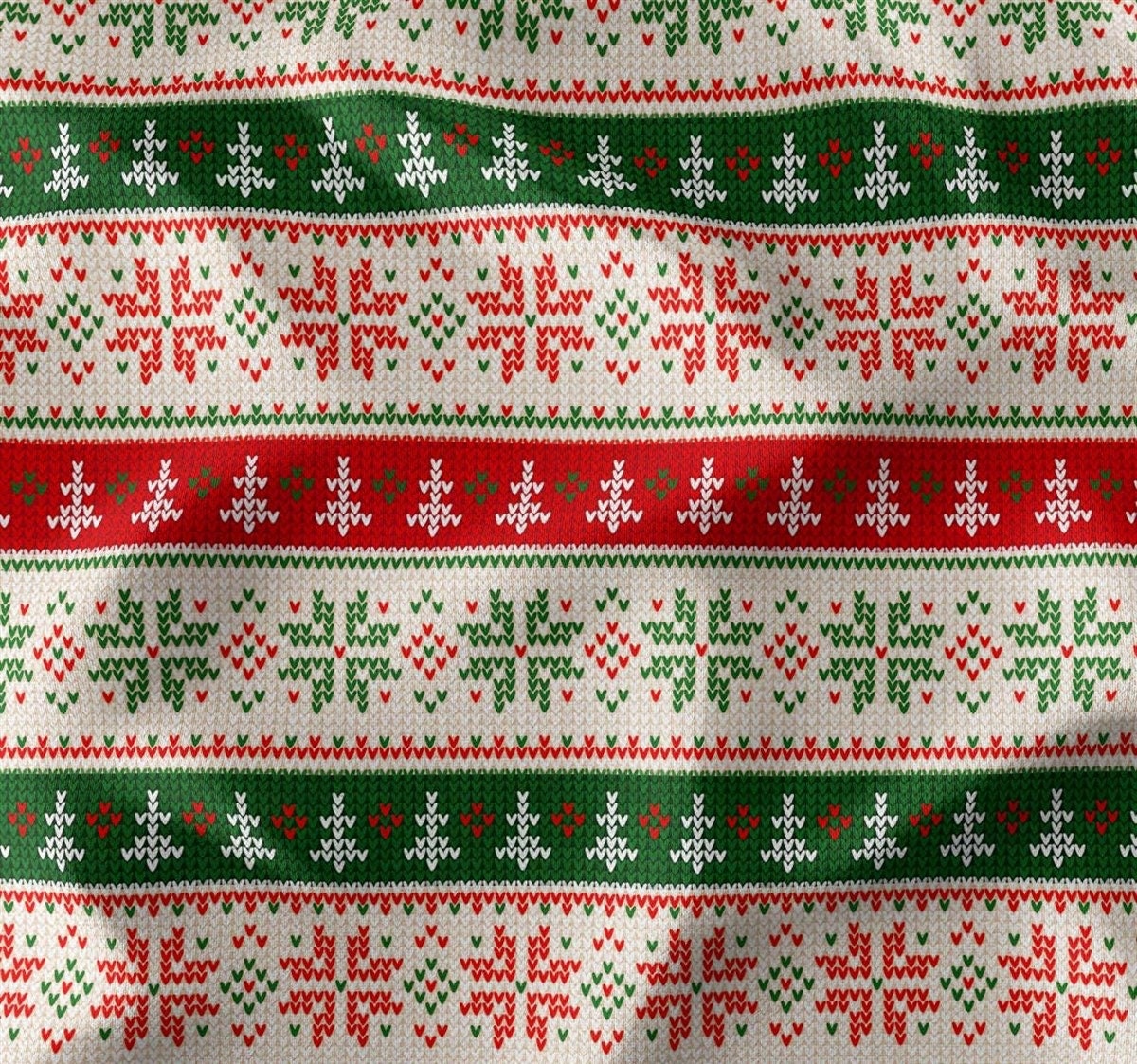 Christmas Fabric by the Yard, Retro Traditional Stripe Christmas Knit ...