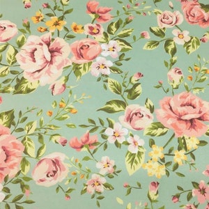 Boho Dusty Rose Floral Fabric, Pink Roses Pattern Upholstery Fabric on ...