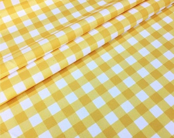 Yellow Fabric Yellow Buffalo Check by Willowlanetextiles Plaid Rustic ...