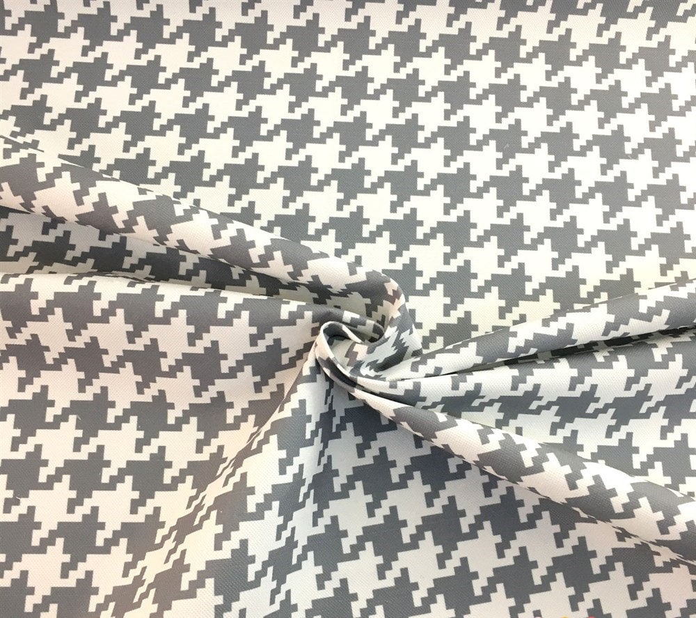 Houndstooth Fabric, Upholstery Fabric, Black Gray Blue Navy White Color ...