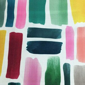 Watercolor Ticking Stripe Fabric, Colorful Abstract Stripe Upholstery ...