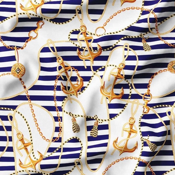 Navy and Gold Fabric - Etsy