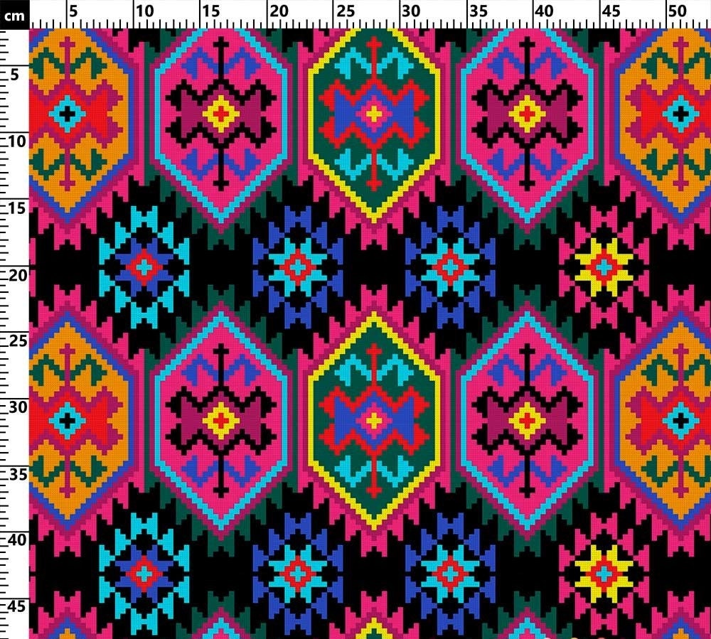 Bohemian Moroccan Fabric, Designer Fabric by the Yard, Vivid Colorful ...