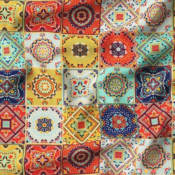 Tile Fabric - Etsy