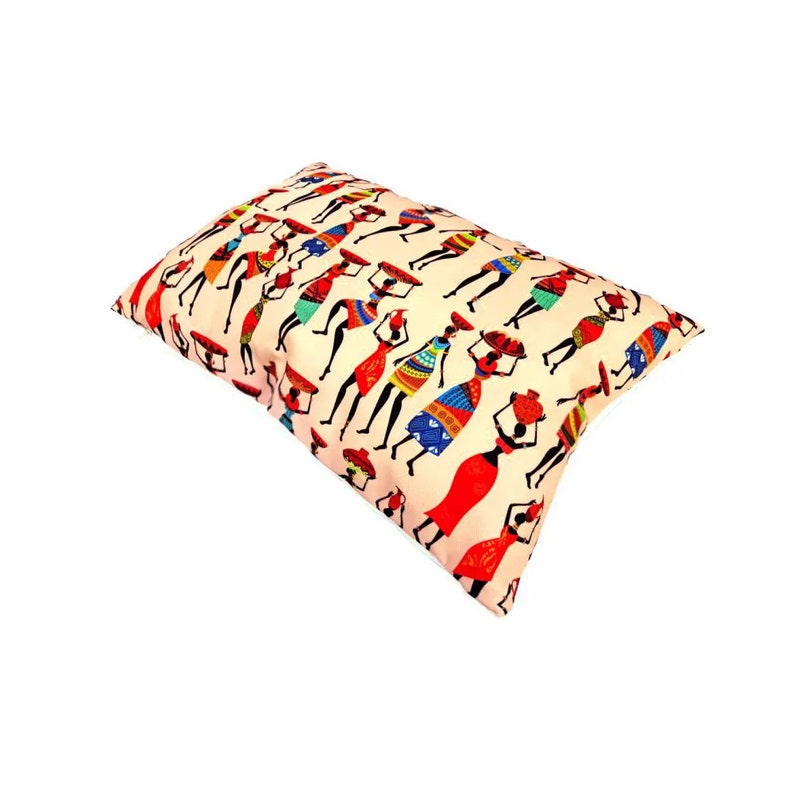 African Lumbar Pillow Cover, Block Print Maasai Design, Boho Accent ...