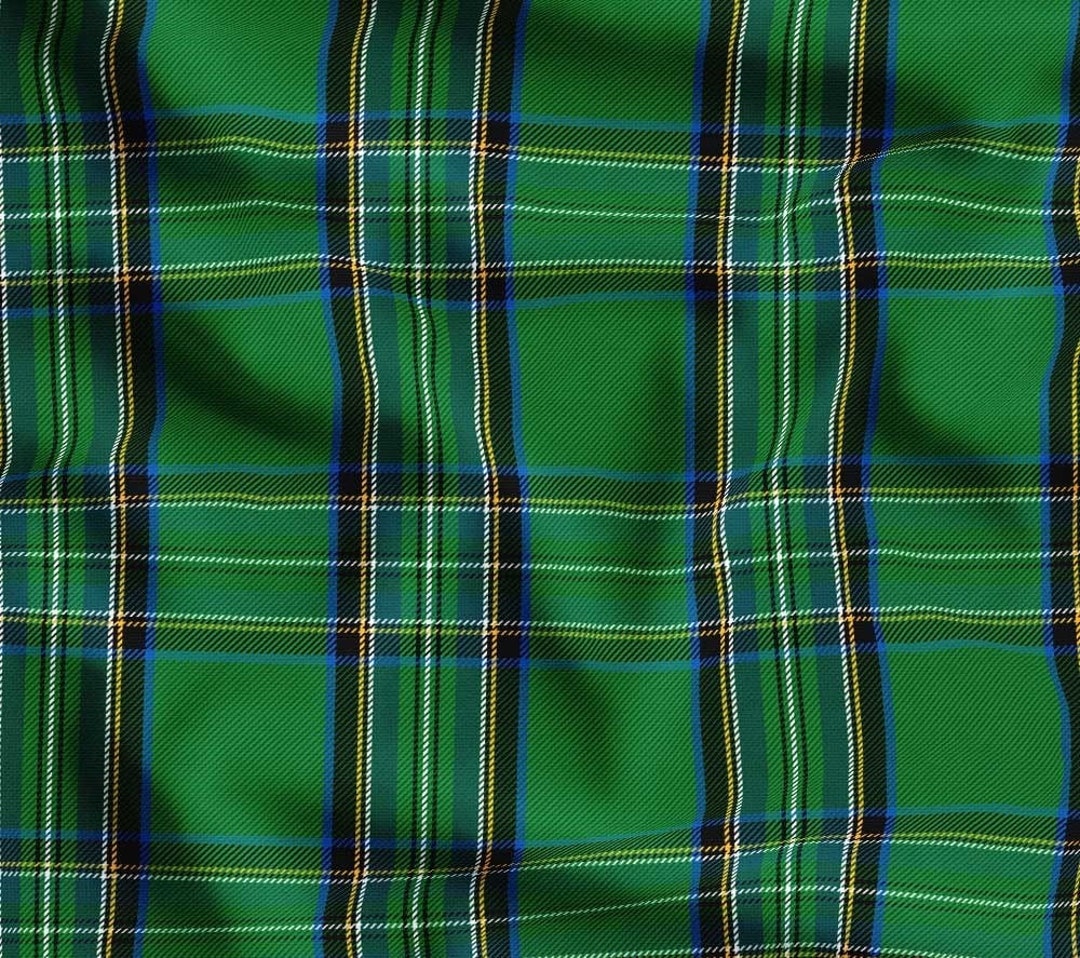 Green Blue Plaid Fabric, Traditional Tartan Fabric, Gingham Upholstery ...