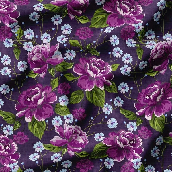 Purple Floral Upholstery Fabric - Etsy