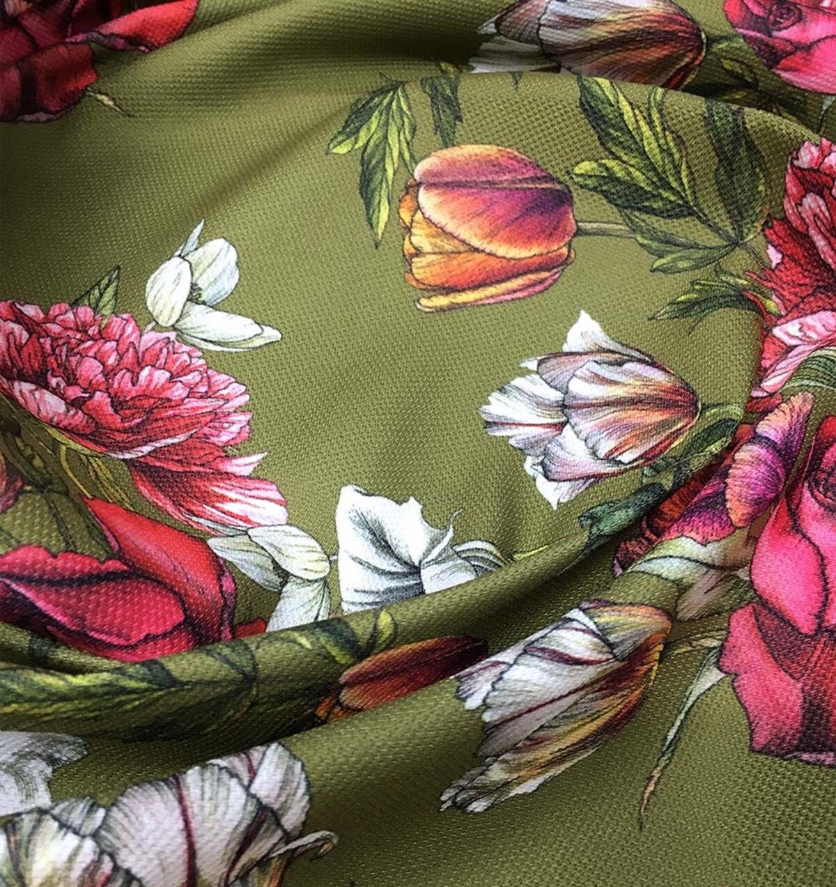 Boho Peony and Roses Flowers Fabric Shabby Chic Pink Floral - Etsy