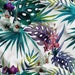 Tropical Upholstery Fabric, Turquoise Purple Leaves Flowers Fabric ...