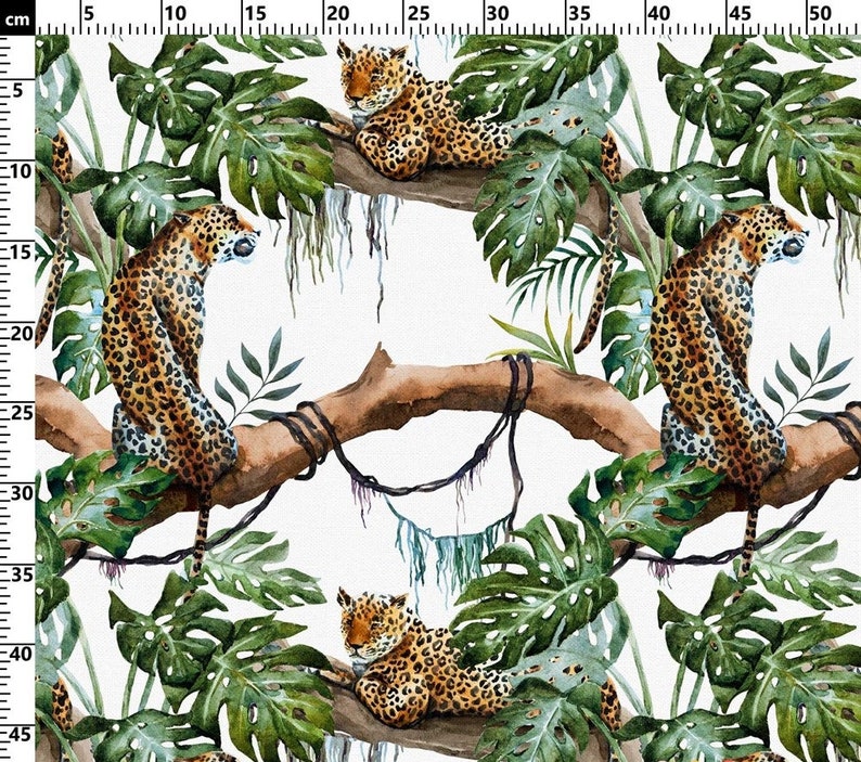 Leopard Jungle Print Fabric, Tula Fabric, Exotic Animals Fabric ...