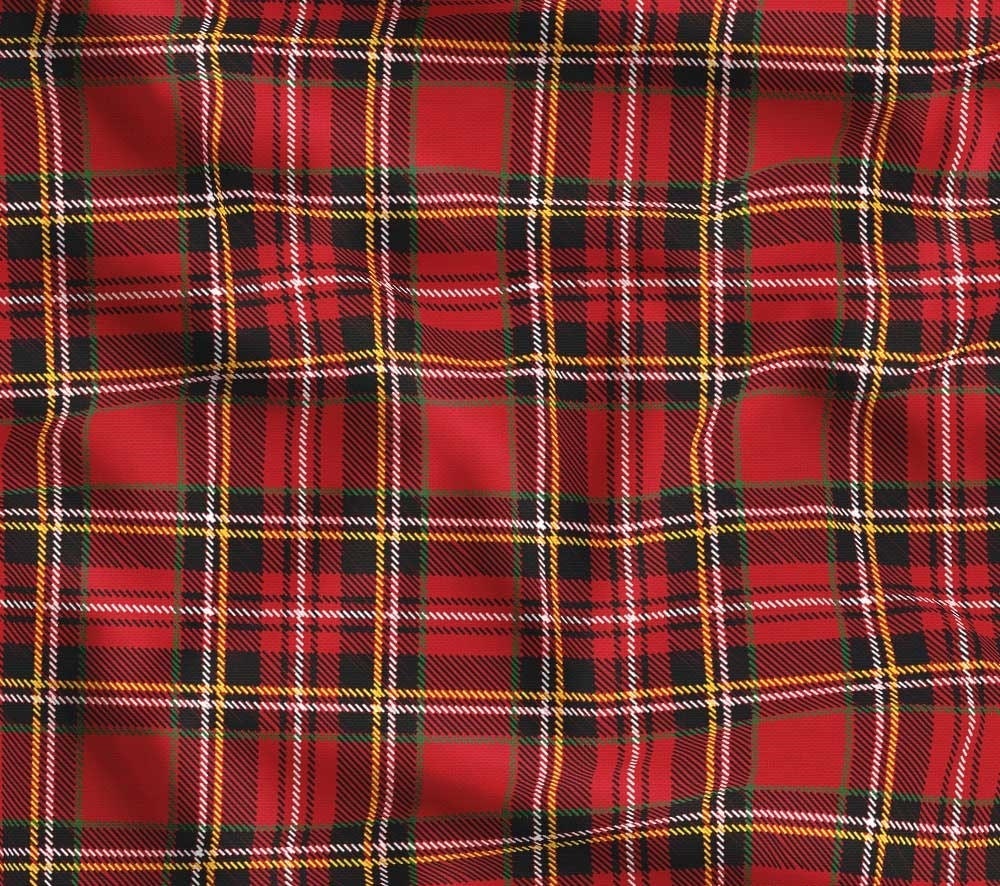Plaid Fabric, Classic Red Tartan Checkered Upholstery Fabric by the ...