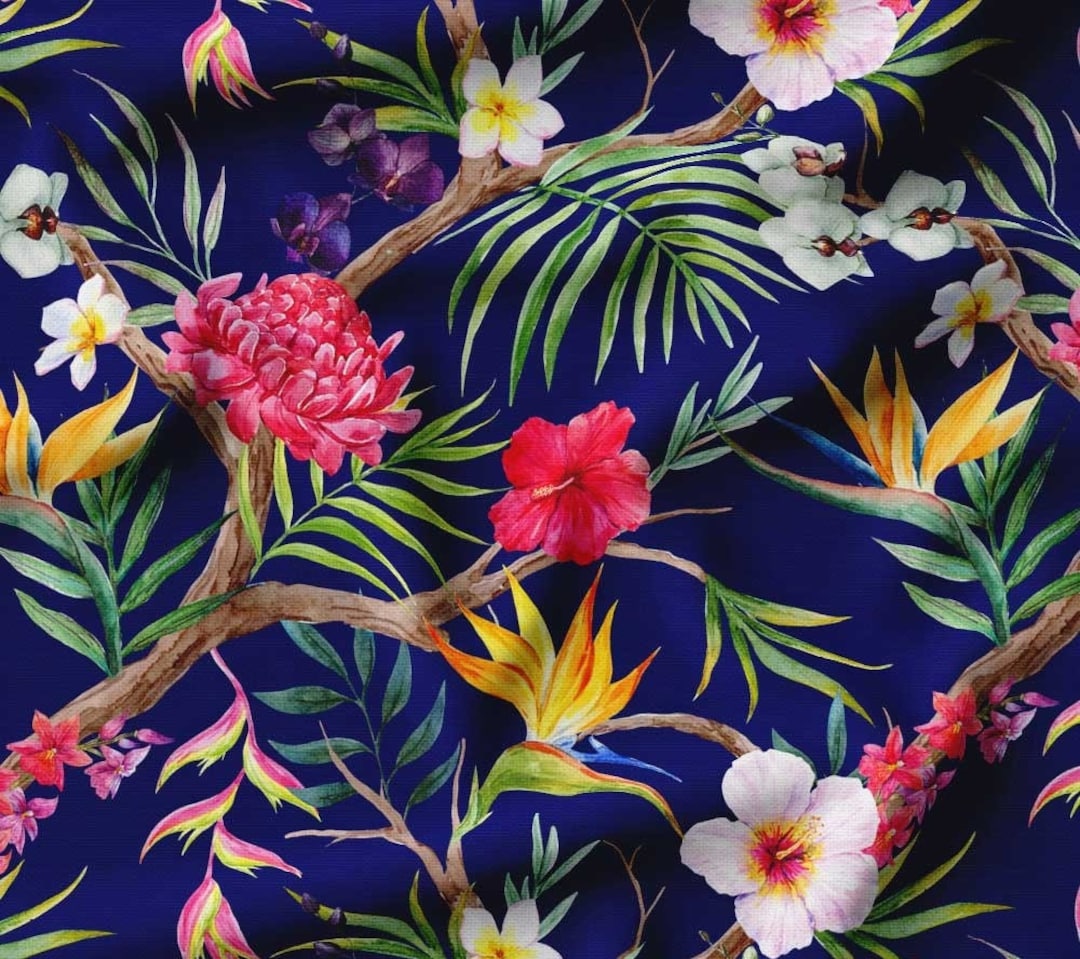 Tropical Floral Fabric, Kaffe Fassett Fabric by the Yard, Colorful ...