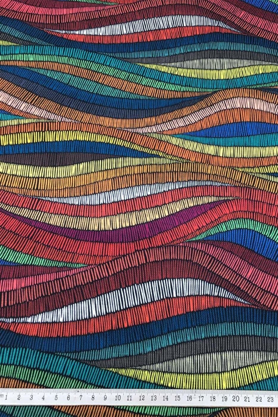 Colorful Embroidery Look Print Fabric by the Yard Bohemian - Etsy