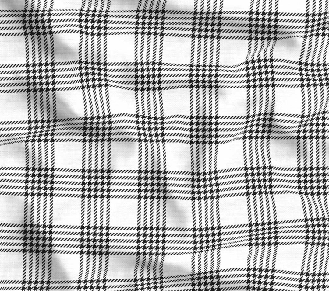 Black and White Plaid Upholstery Fabric, Small Check, Farmhouse Style ...