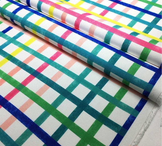 Plaid Fabric Rainbow Buffalo Check Fabric Gingham Upholstery - Etsy