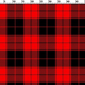 Classic Red Black Plaid Fabric, Tartan Fabric, Checkered Upholstery ...