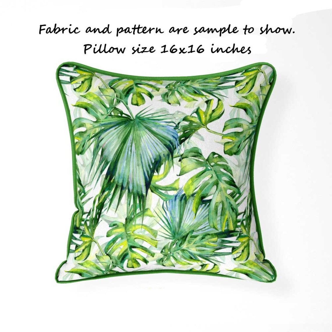 Watercolor Monstera Green Leaves Fabric, Hawaiian Fabric Tropical ...