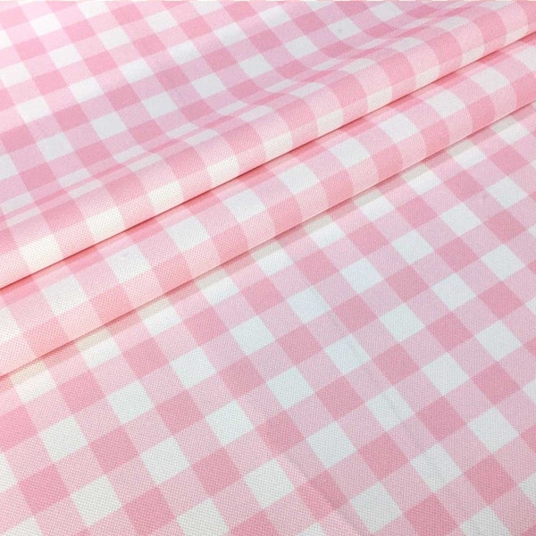 Pink Gingham Fabric - Etsy