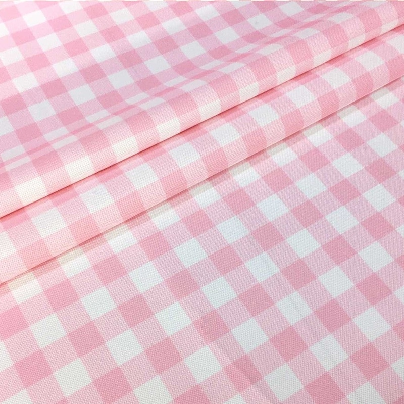 Pink Gingham Fabric - Etsy