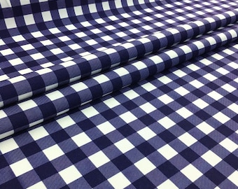 Baby Blue Fabric Big Buffalo Plaid Check Blue and White by ...