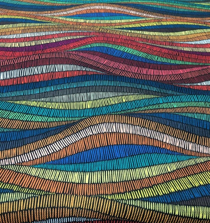 Colorful Embroidery Look Print Fabric by the Yard, Bohemian Moroccan ...