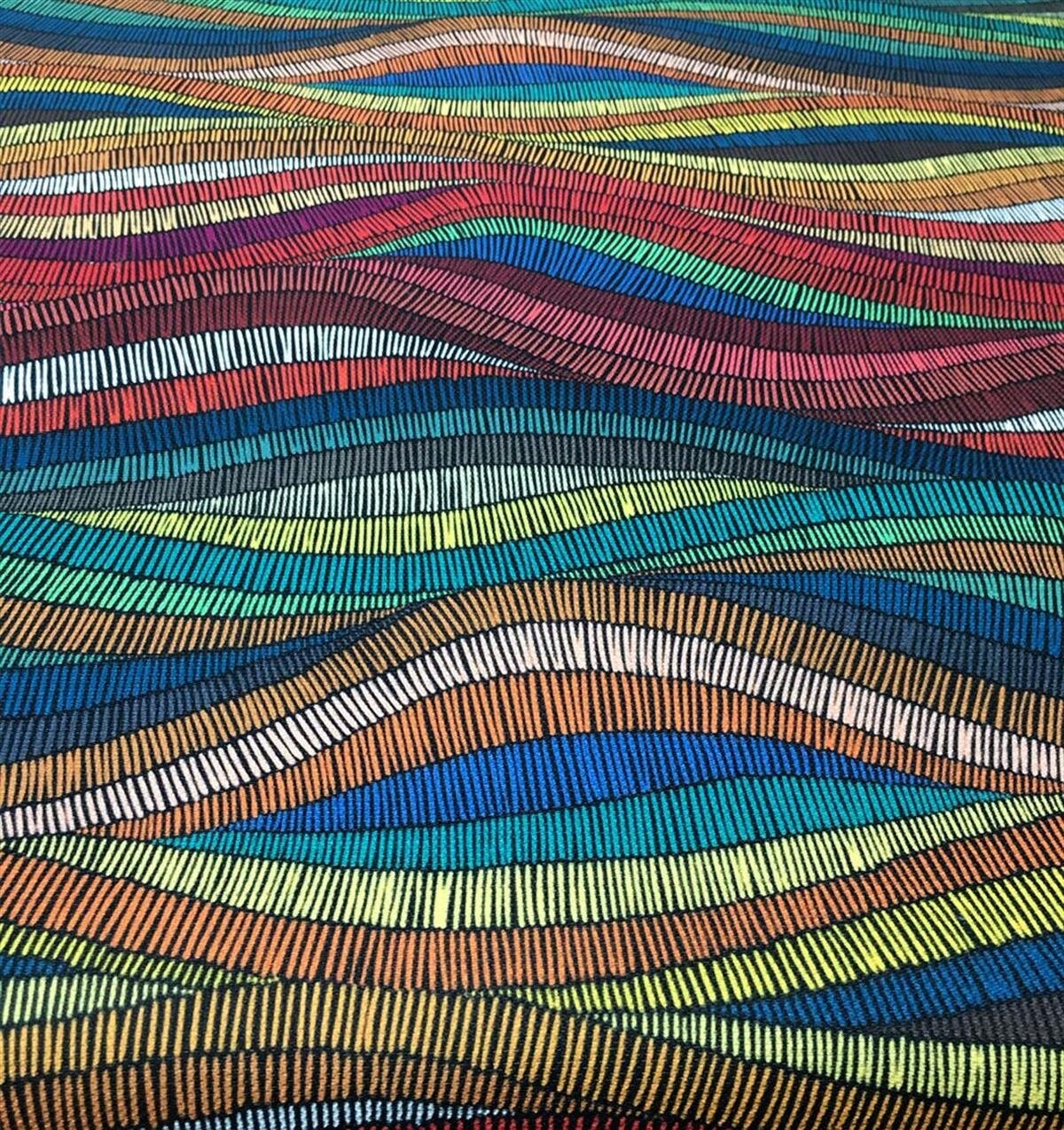 Colorful Embroidery Look Print Fabric by the Yard, Bohemian Moroccan ...