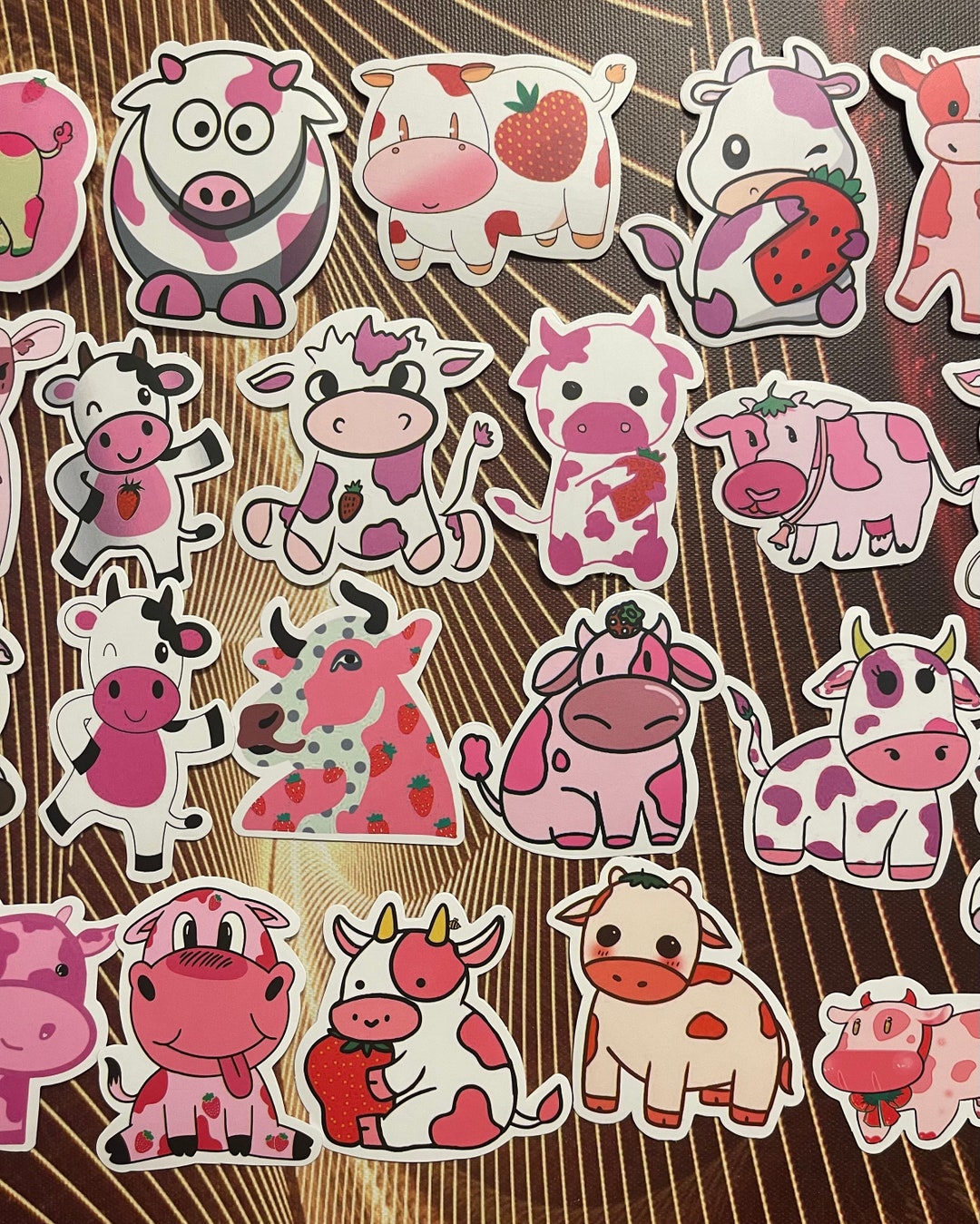 50 Pieces Bundle Pack Cow Cartoon Sticker Flat Matte Finish/ - Etsy