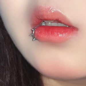 Punk Rivet Stud Lip Piercings, Rivet Tongue Ring, Devil Tooth Lip ...