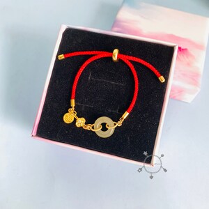 Red String Bracelet, Wada Jade Ring Bracelet, Red Lucky Wish Bracelet ...