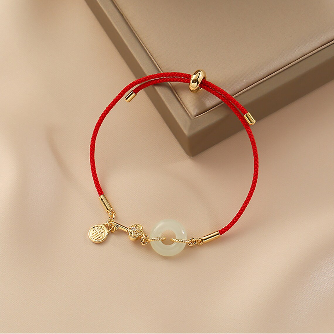 Red String Bracelet Wada Jade Ring Bracelet Red Lucky Wish - Etsy