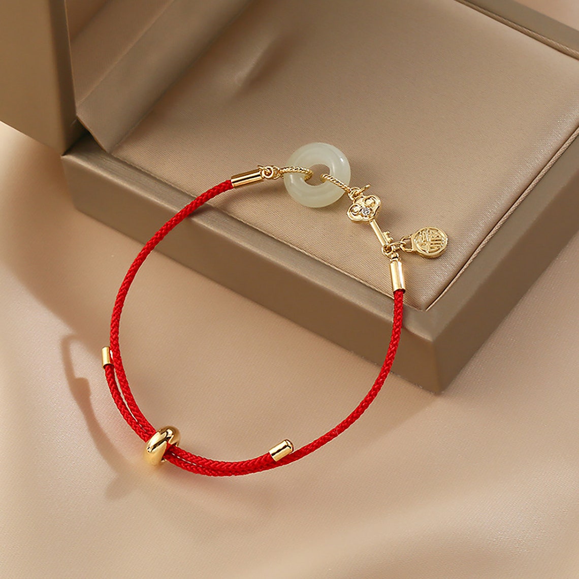 Red String Bracelet Wada Jade Ring Bracelet Red Lucky Wish - Etsy