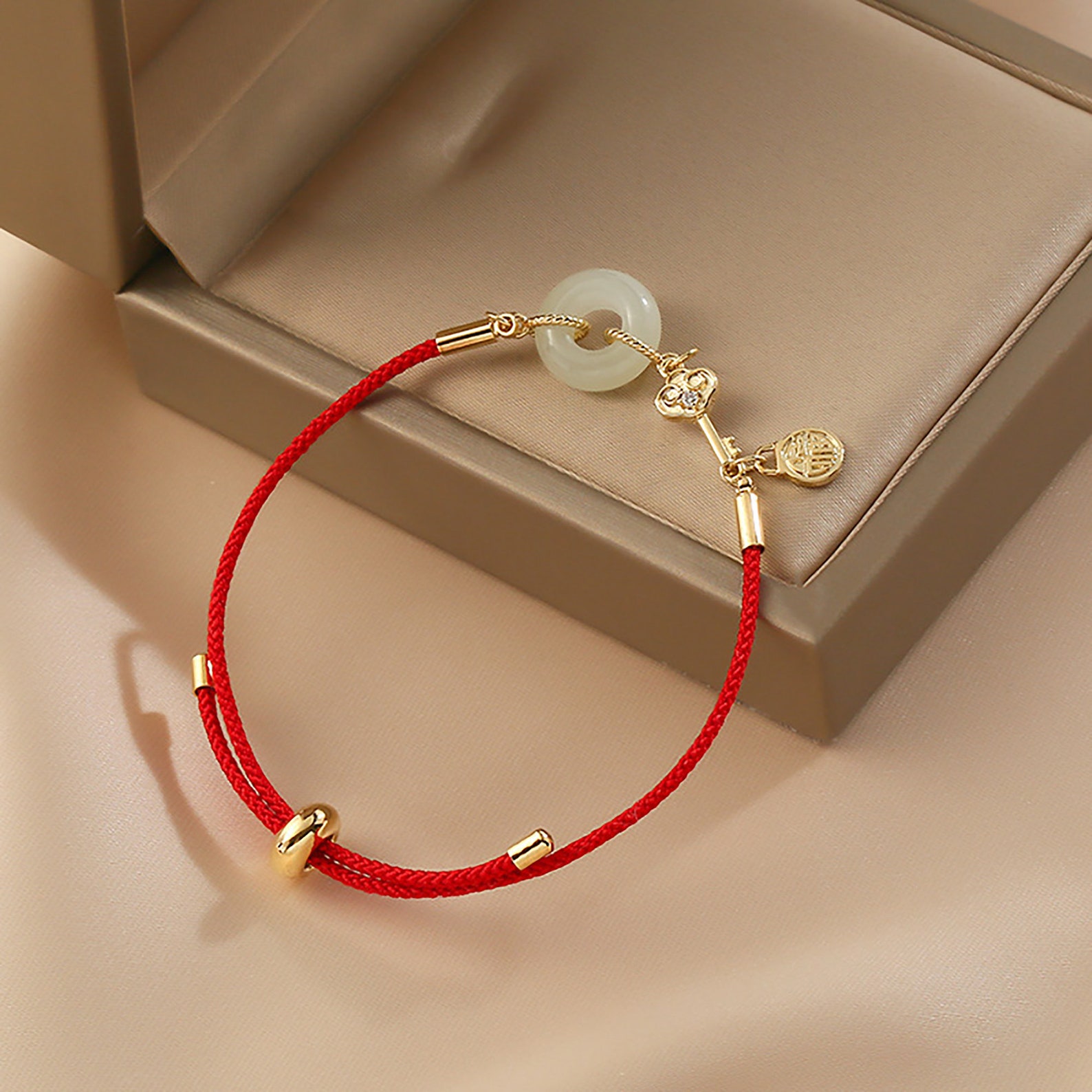 Red String Bracelet Wada Jade Ring Bracelet Red Lucky Wish - Etsy