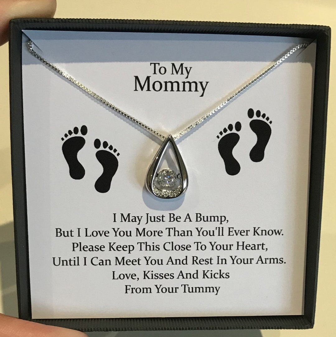 Personalised Baby Bump - to My Mommy / Mom Silver Pendant Necklace ...