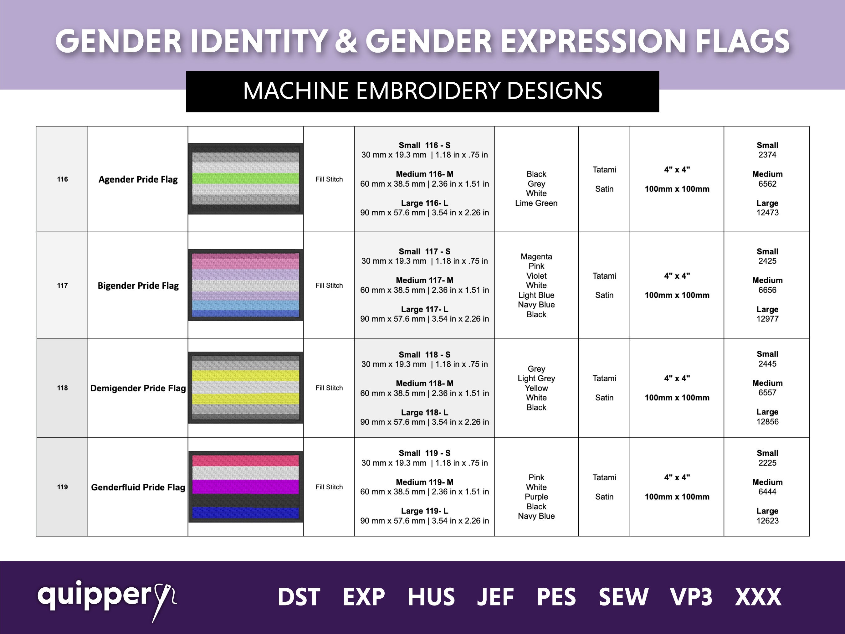 Gender Identity Flags Machine Embroidery Design Transgender - Etsy