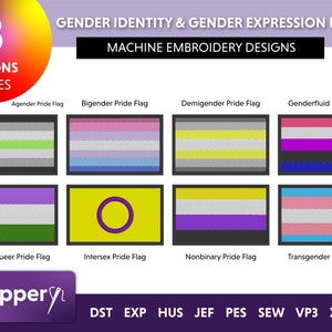 Gender Identity Flags Machine Embroidery Design Transgender Flag ...