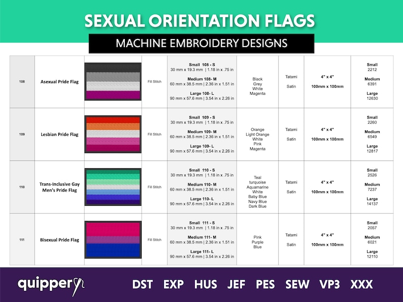 LGBTQ+ Pride Flags Machine Embroidery Designs (digital Product) - Etsy ...