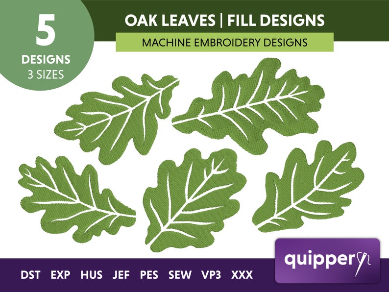 Oak Leaf Embroidery Design Oak Tree Leaves Fall Machine - Etsy