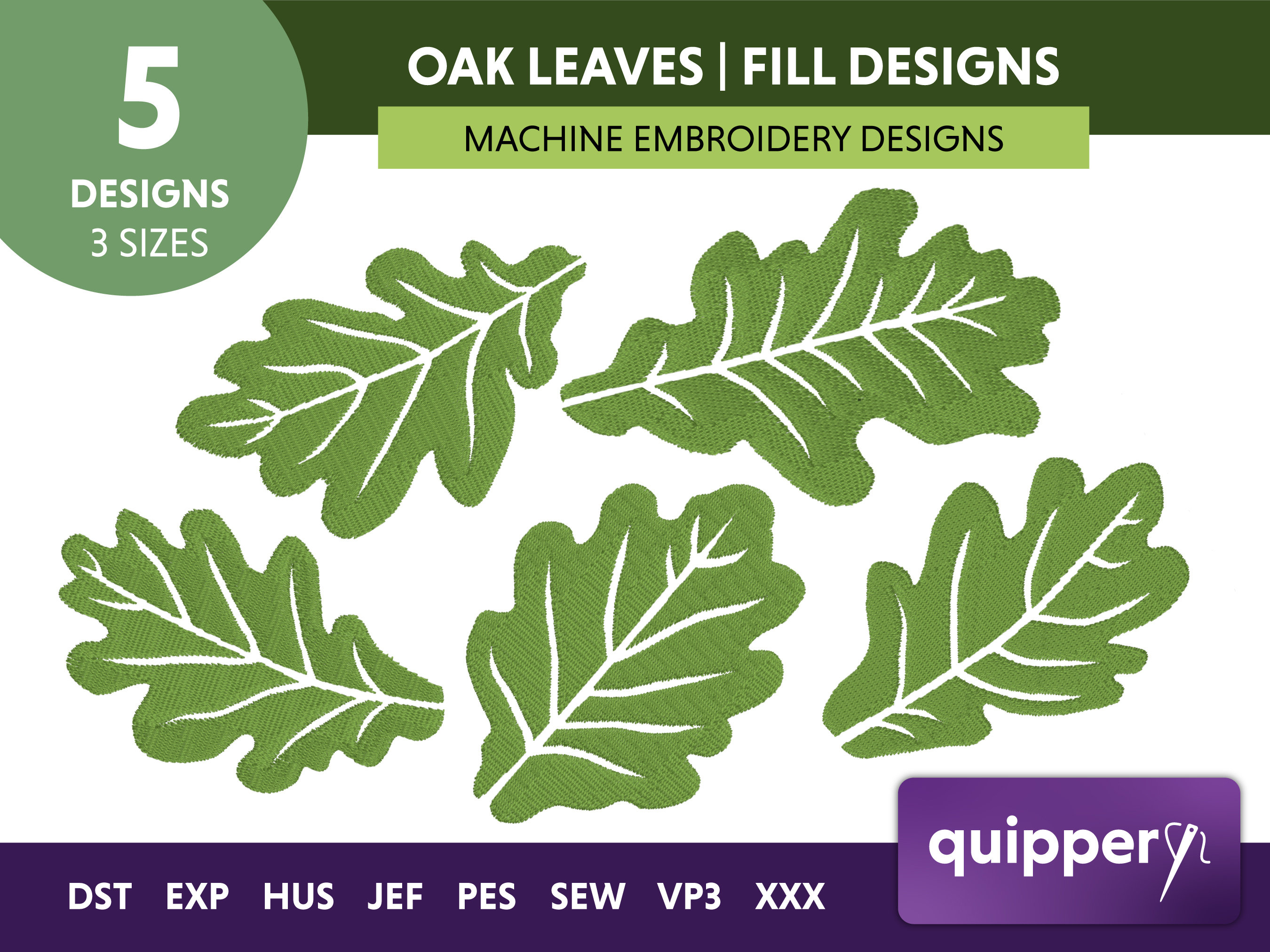 Oak Leaf Embroidery Design Oak Tree Leaves Fall Machine - Etsy