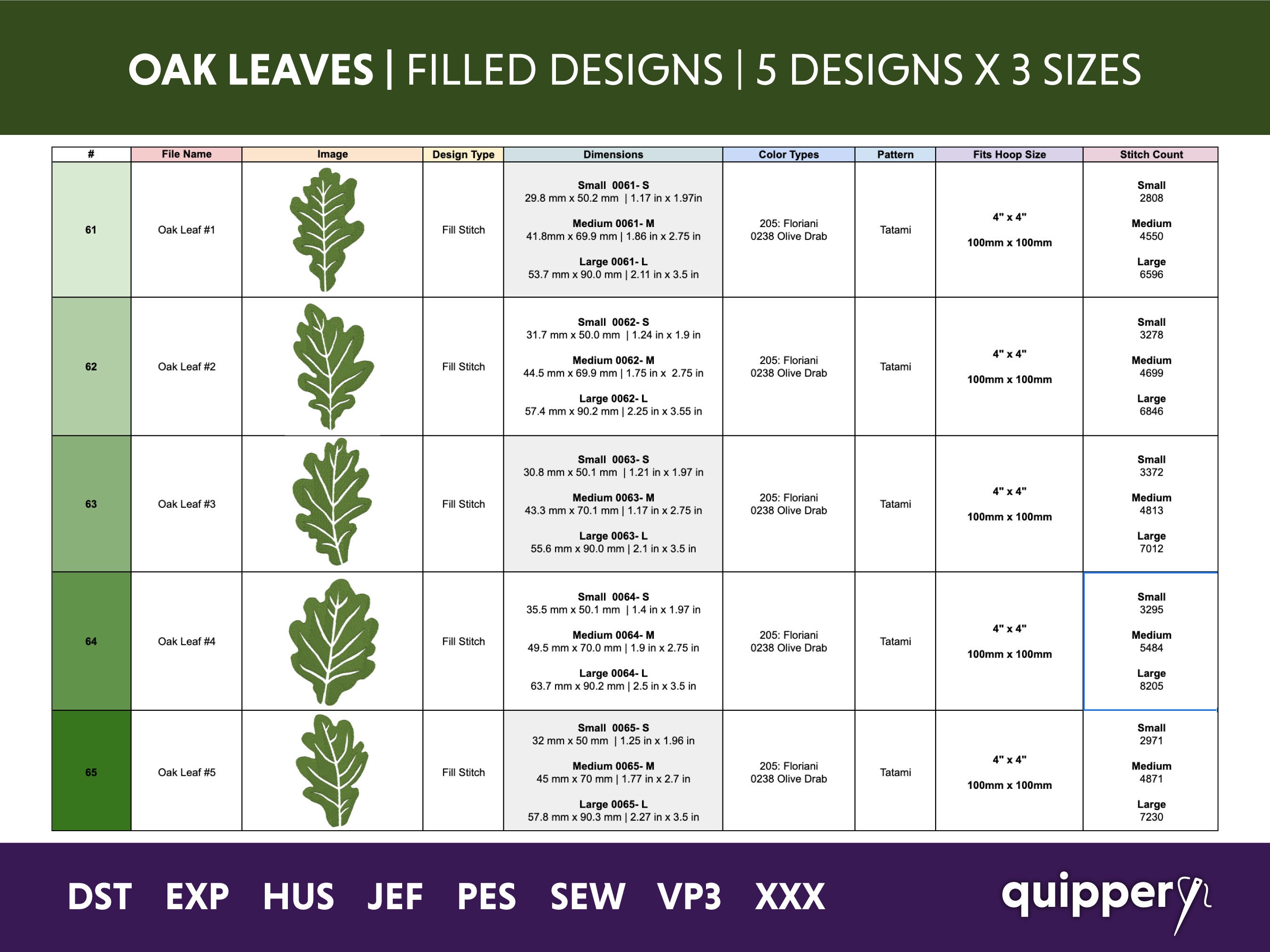 Oak Leaf Embroidery Design Oak Tree Leaves Fall Machine - Etsy