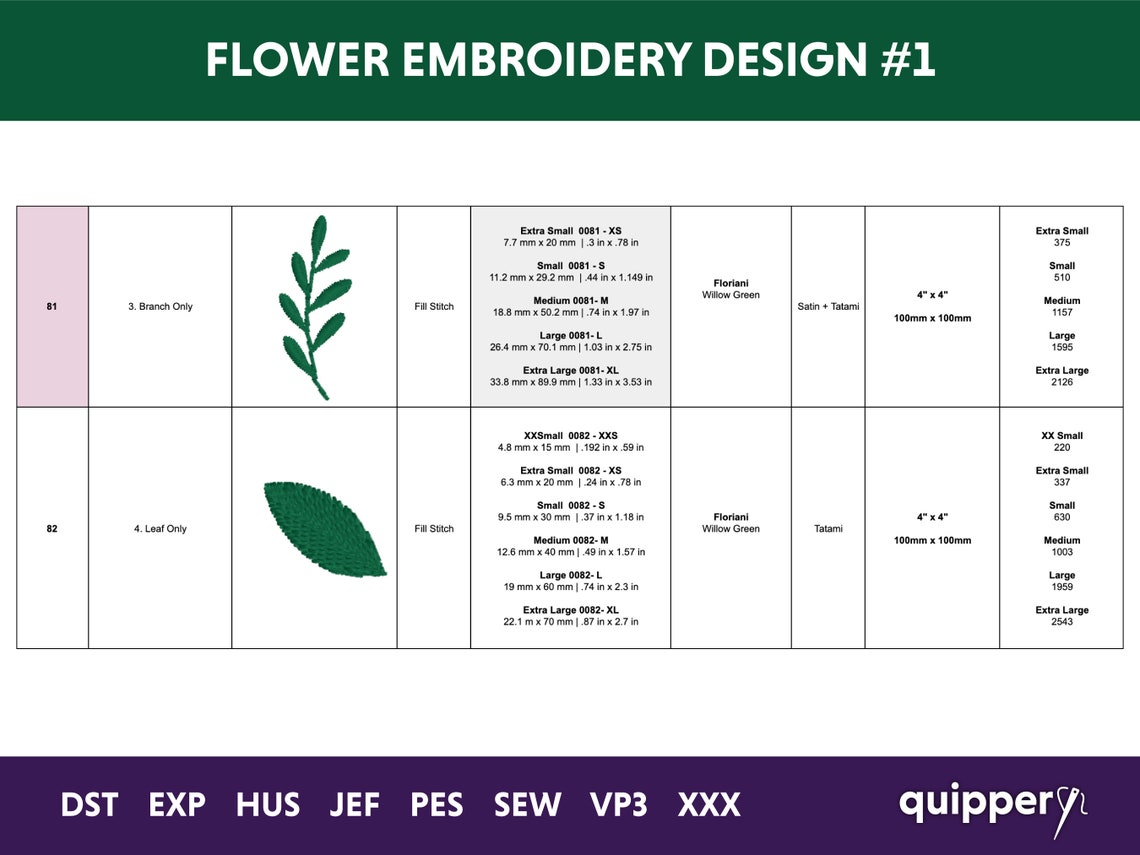 Flower Embroidery 1 Flower Machine Embroidery Designs - Etsy