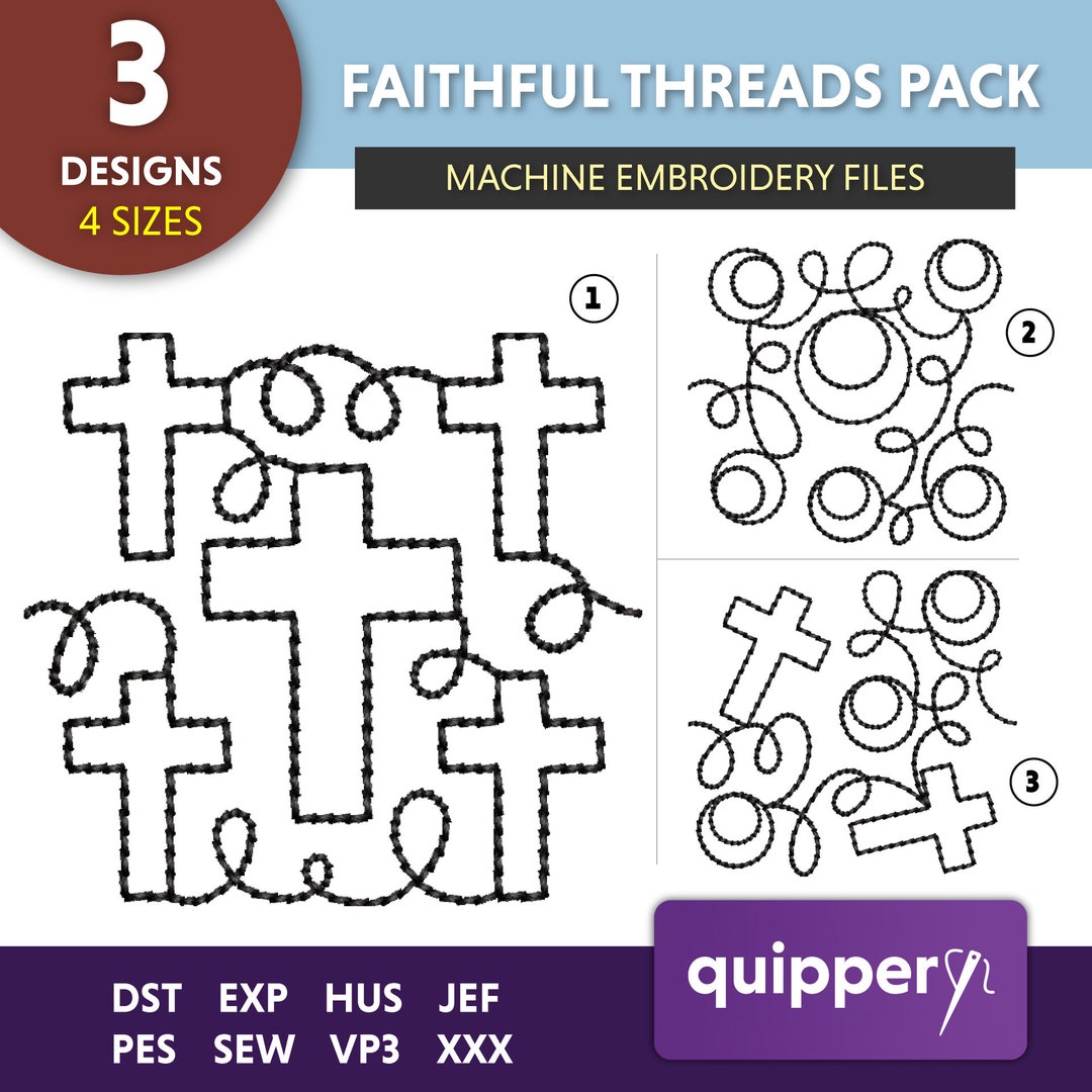 Religious Embroidery Designs Pack, Jesus Cross Embroidery Designs, Moon ...