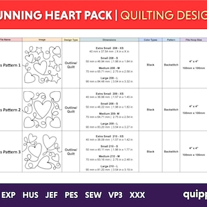 Love Hearts Machine Embroidery Designs: Valentine's Quilting (digital ...