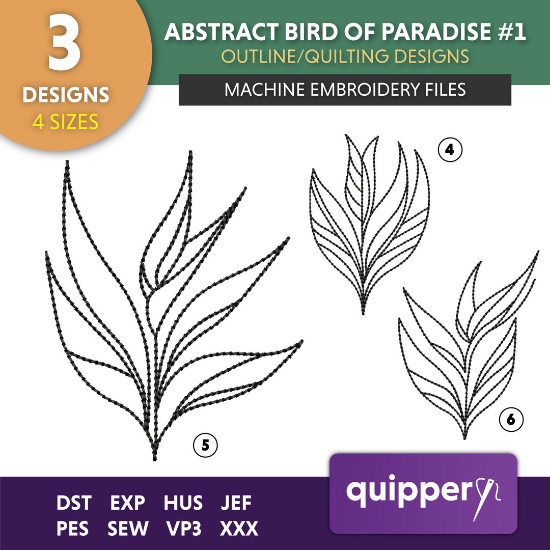 Exotic Floral Embroidery Designs | Bird of Paradise Machine Embroidery ...