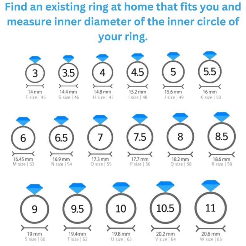 Printable Diamond Ring Sizer Ring Size Finder Ring Size Measure Printable Diamond Ring Sizer Ring Size Finder Ring Size Measure