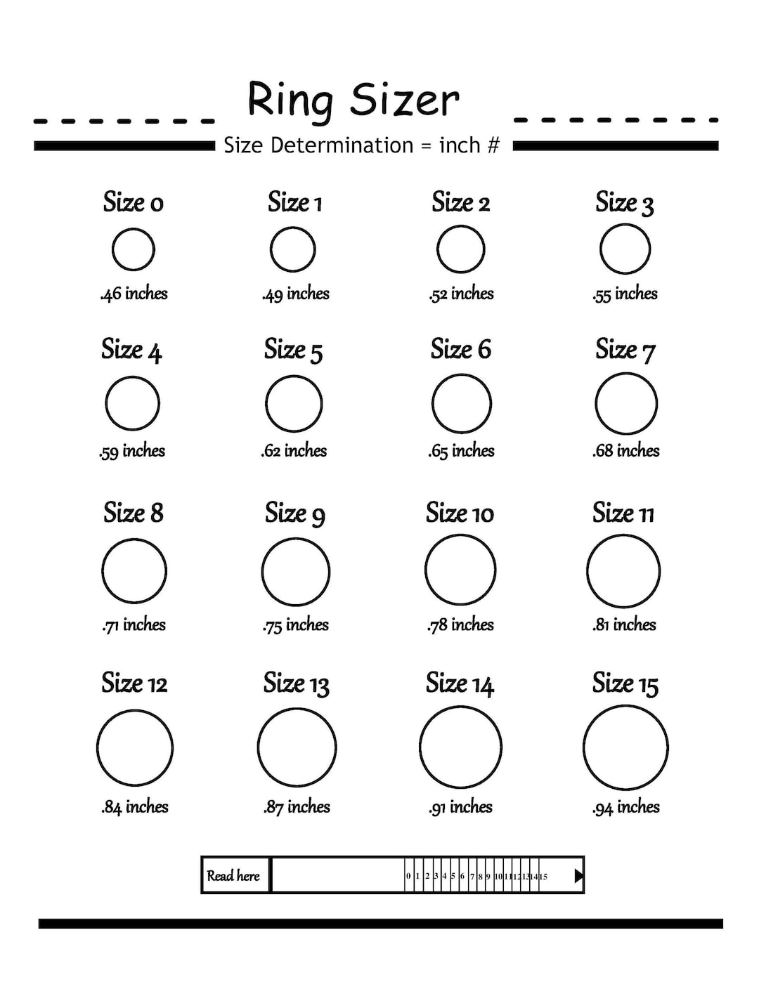 Printable Ring Size Chart: International Ring Sizer (instant Download ...